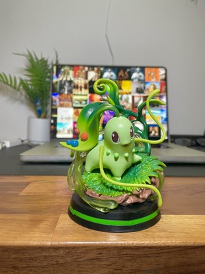 Incredible Perfect CHIKORITA Vine Whip! Pokemon Statue Figure Model ...