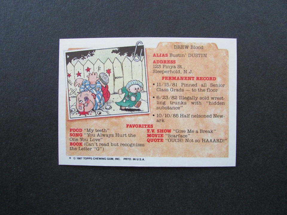 1987 Topps Garbage Pail Kids 7th Series 7 Card 277b Blockhead Blake | eBay