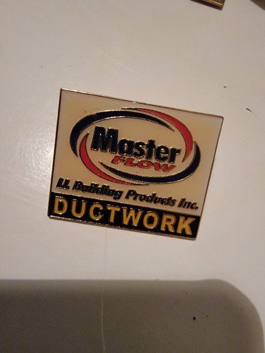 Vintage Enamel Pin Pinback Master Flow Building Products Ductwork | eBay