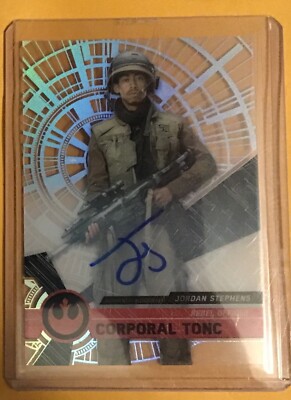 2017 Star Wars High Tek Autograph #77 Jordan Stephens as Corporal Tonc ...