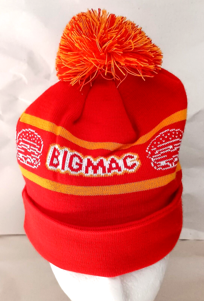 McDonalds Restaurant Big Mac Hamburger Winter Knit Beanie Hat New OSFM ...