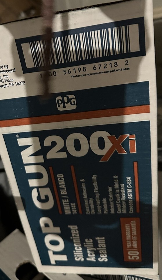12PK TOP GUN PPG 200xi Siliconized Caulk Acrylic Sealant Tubes White | eBay