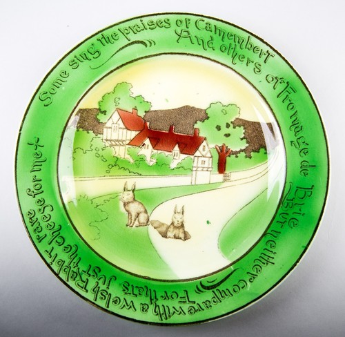 Antique St. Augustine Ware Staffordshire Pottery Green Rabbits Plate ...