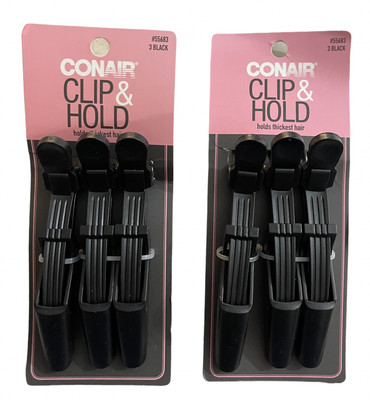 2 Sets Conair Clip & Hold Hair Clips, 3 Ct Each #55683 Black | eBay