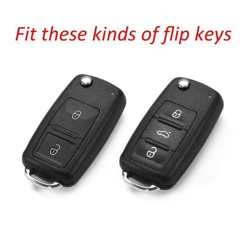 Carbon Fiber Flip Key Fob Case Cover Holder For VW Golf 6 Passat B7 ...