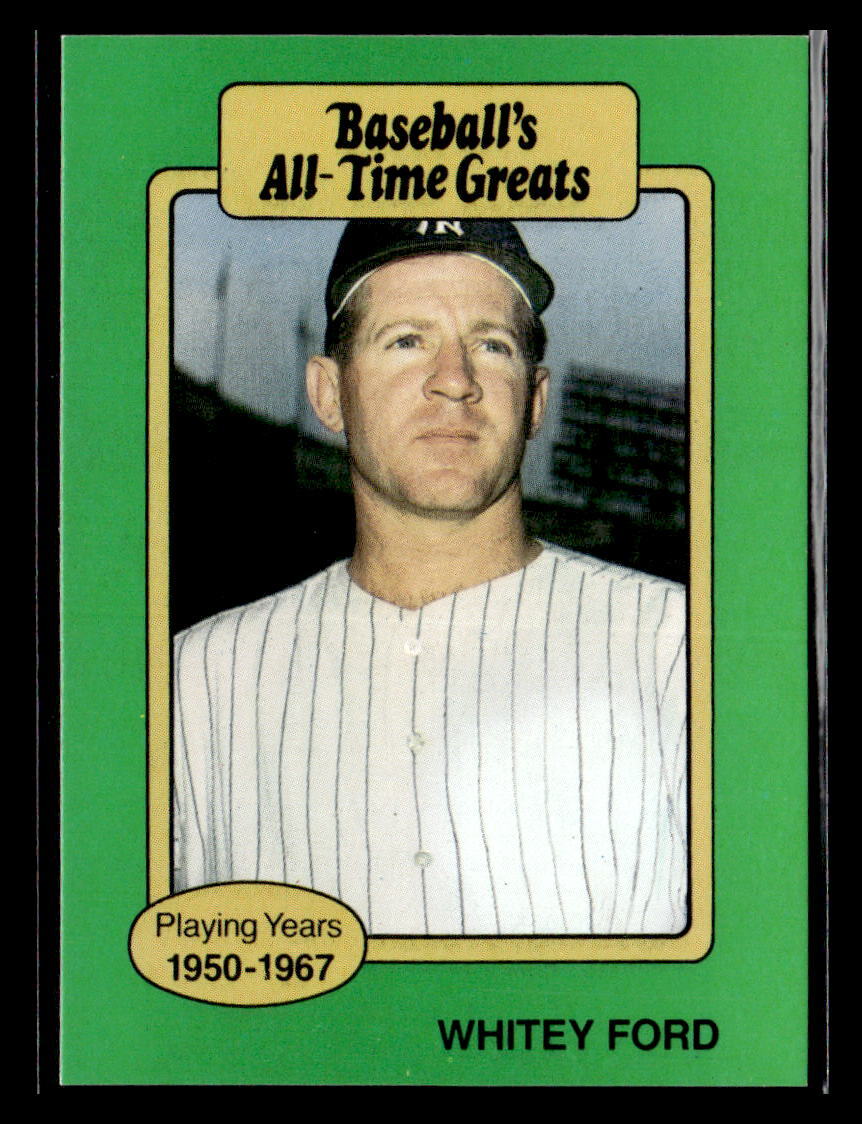 1987 Hygrade All-Time Greats #NNO Whitey Ford Hat and jersey logos not ...