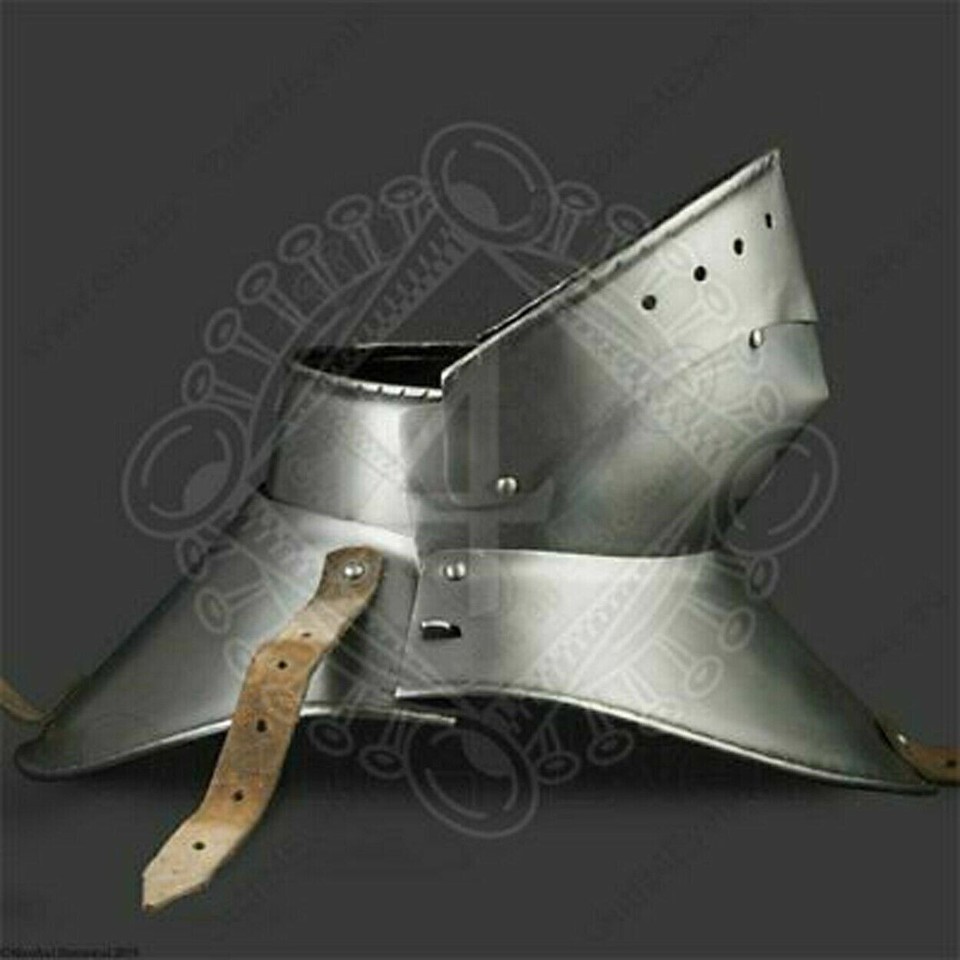 Medieval Knight Gorget Larp Sca Steel 18Ga Armor Articulated With Bevor ...