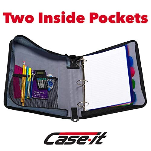 Caseit The Classic Zipper Binder 2 Inch Orings Multiple Pockets 800 ...