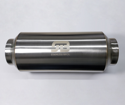 Stainless Bros 3" SS304 Lightweight Race Muffler 12" OAL - Matte Finish ...