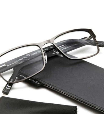 Magnivision - Dalton - Gunmetal Men's Reading Glasses + Free Matching ...