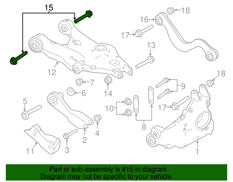 Genuine Land-Rover Rear Lower Control Arm Mount Bolt LR139259 | eBay
