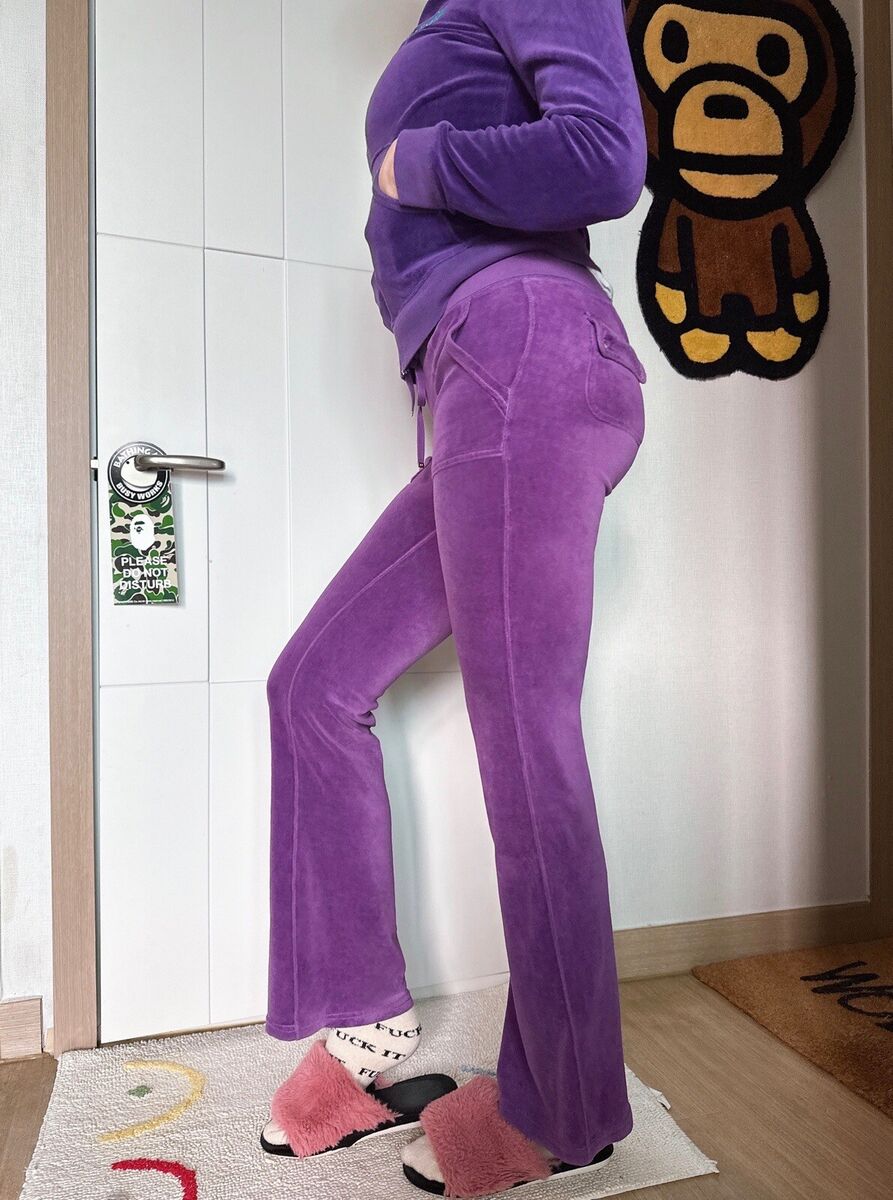 Juicy Couture Track Pants Adult Purple Tracksuit Low Rise Juicy Couture Track Pants Adult Purple Tracksuit Low Rise