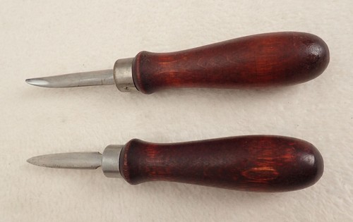 2 Vintage Wood & Steel Burnishing Burnisher Tool | eBay