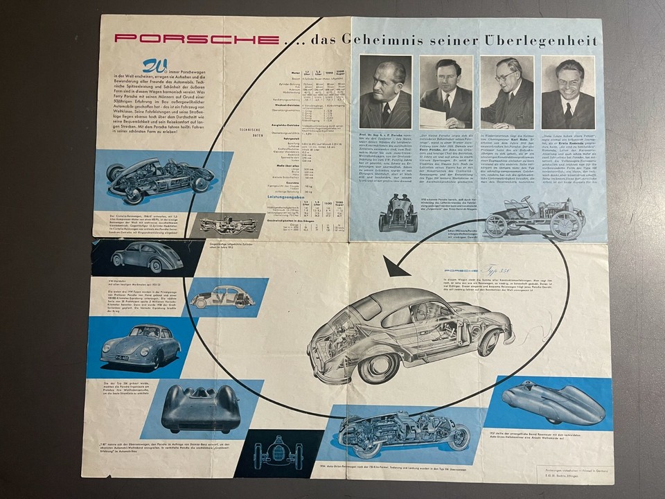 1953 Porsche 356A "Its our hobby " M&M 65 Folder / Brochure German RARE ...