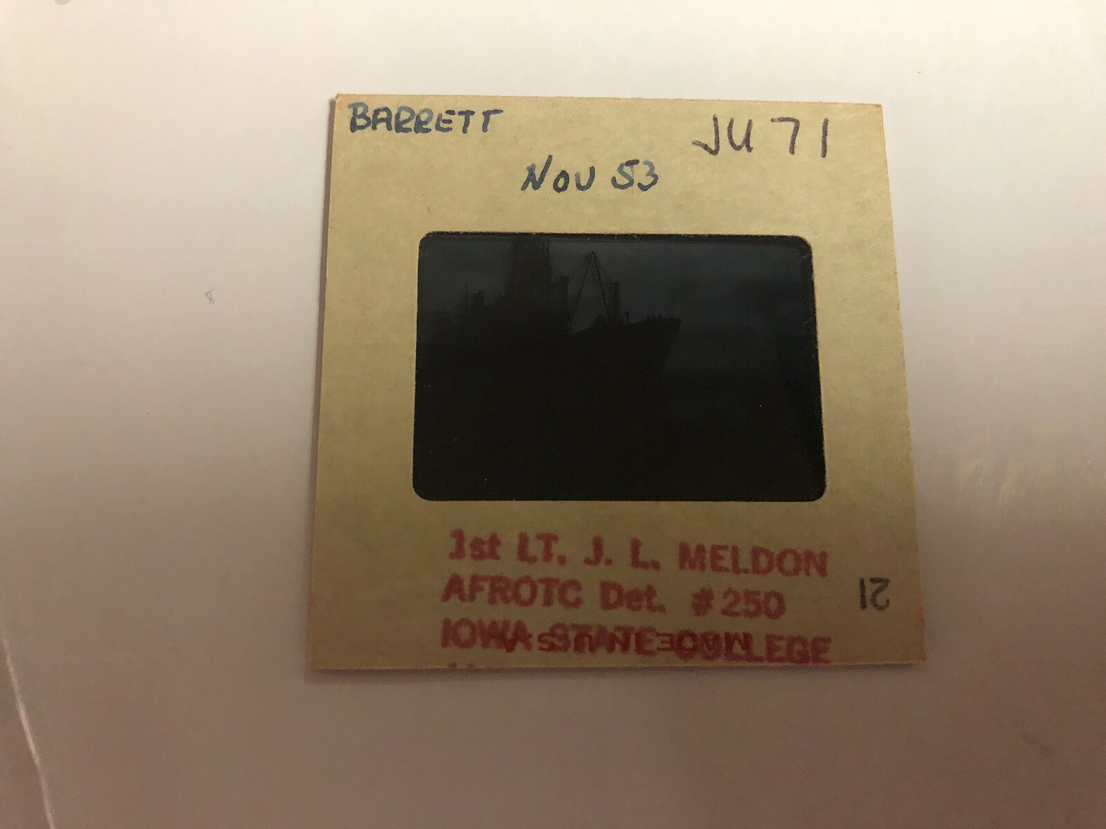 USNS Barrett Ship 1950s 35mm Slide Vtg Red Border Kodachrome Manila ...