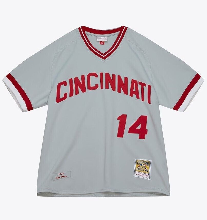 MLB Mitchell & Ness Cincinnati Reds #14 ROSE Baseball Jersey New Mens ...