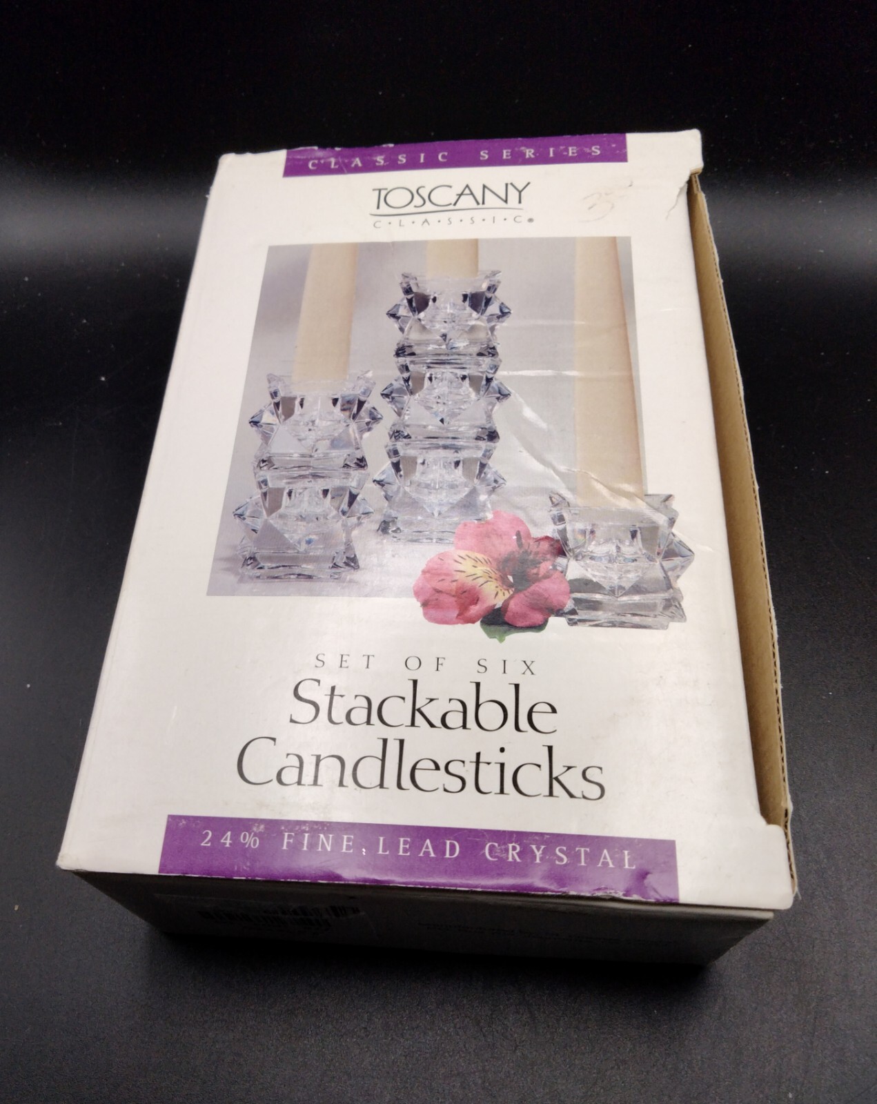 Toscany Classic Stackable 24% Lead Crystal Star Candlesticks Set of Six ...