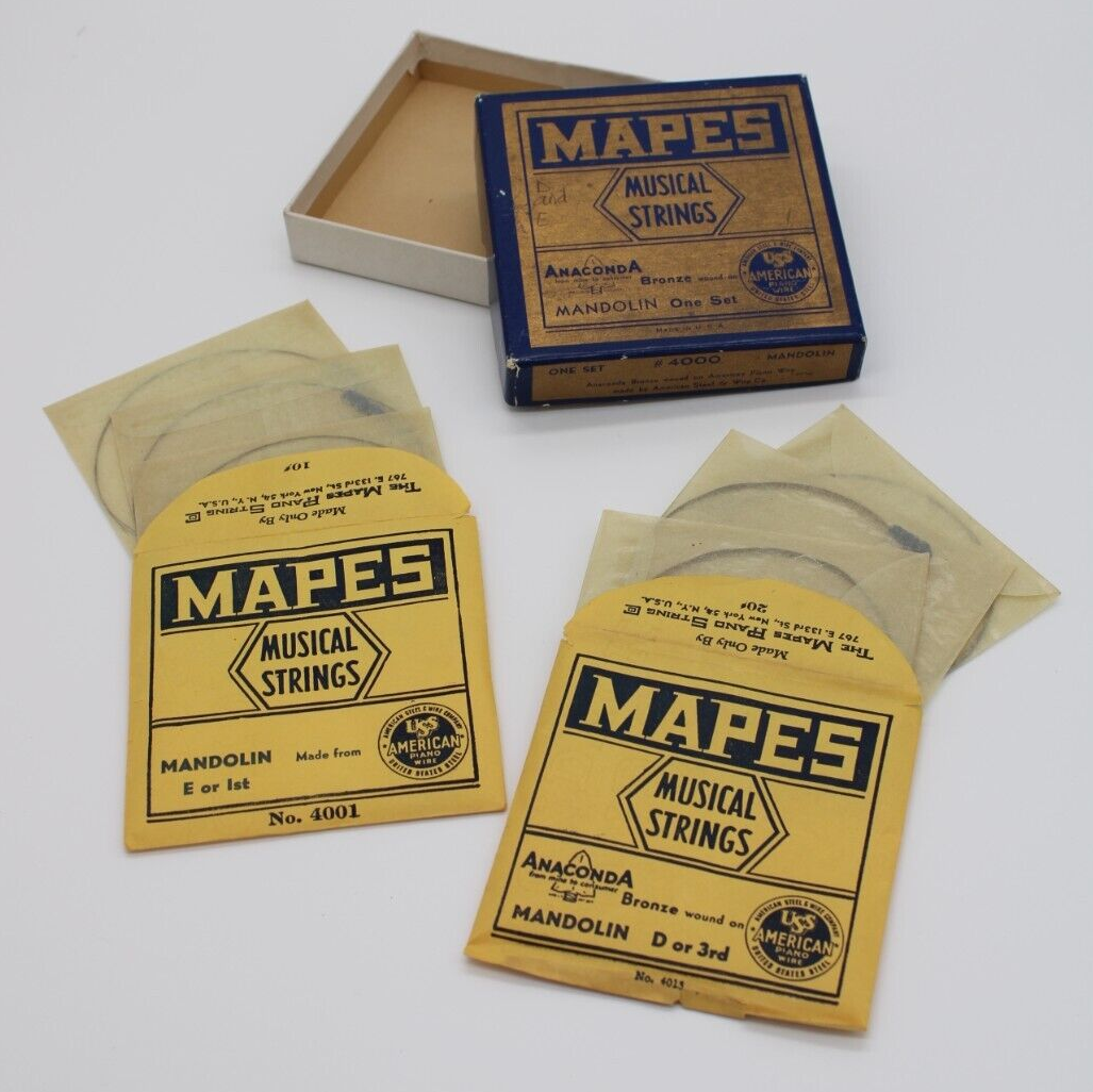 Antique Mapes Mandolin Strings - Anaconda Bronze Wound, 3 each: D and E, US made | eBay