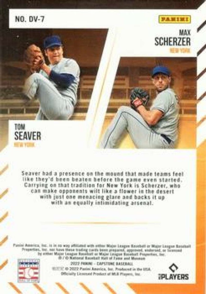 2022 Panini Capstone Deja Vu #7 Max Scherzer/Tom Seaver NM-MT Mets ID ...