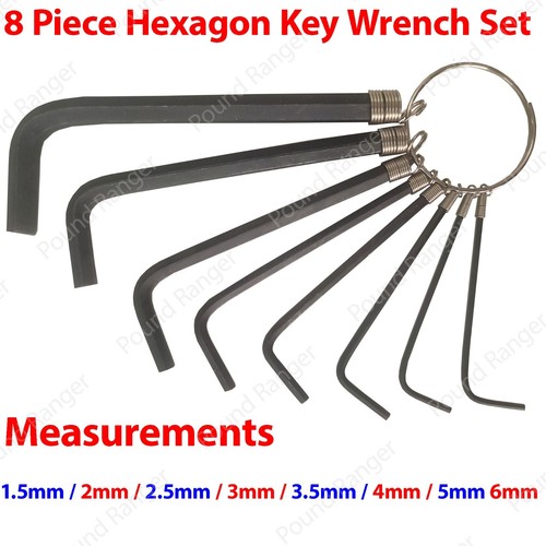 Hex Allen Metric Hexagon 8 Piece Keys Hand Tool Long Set Kit Imperial ...