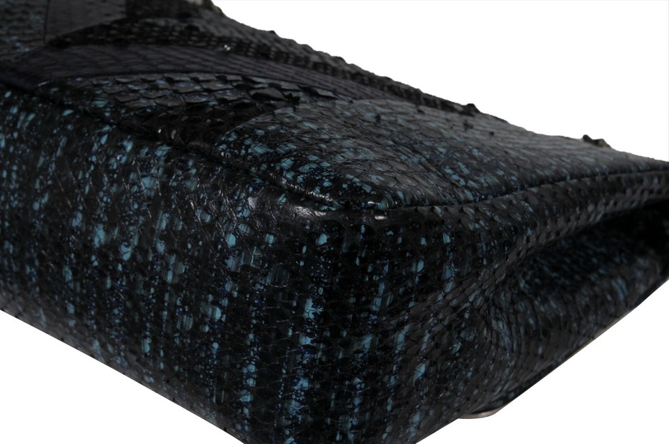 Judith Leiber Zahara Patchwork Python Snake Shoulder Bag Lapis Chain ...