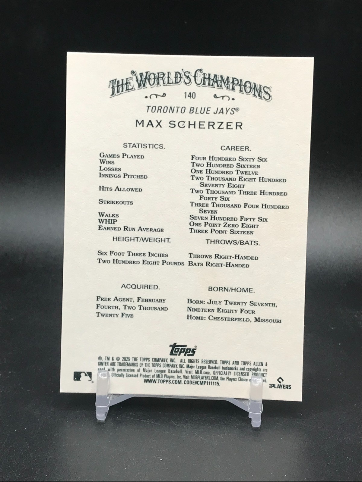 2025 Topps Allen & Ginter Baseball #140 FILAGREE Max