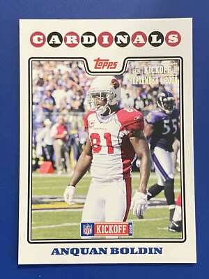 2008 Topps Kickoff Football Silver Base Card #63 Anquan BOLDIN #/1349 ...