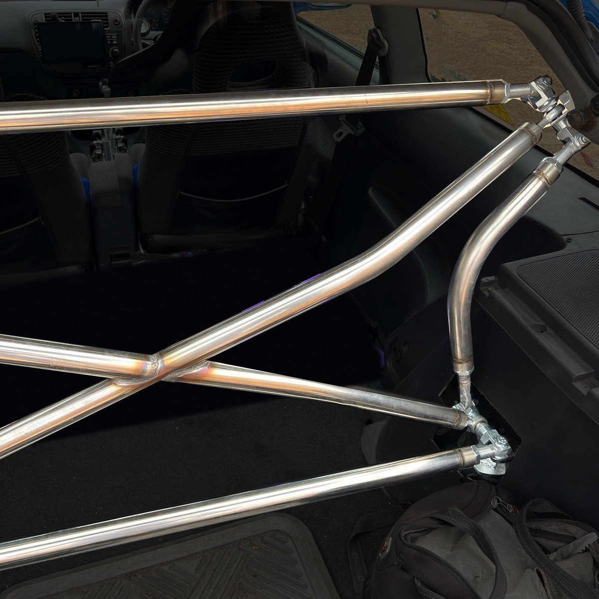 Rear Cross Strut Bar Stainless Steel Fits 96-00 Honda Civic EK9 3 Doors ...