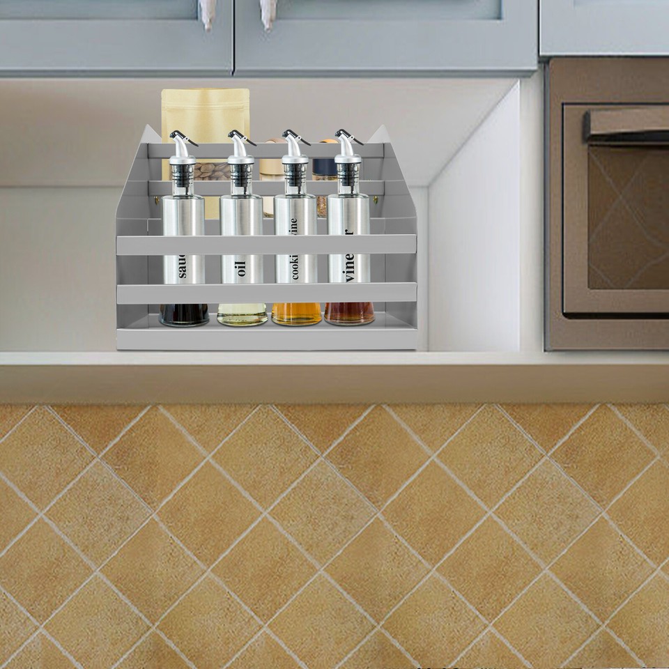 Pull Down Cabinet Organizer 2 Tier Pull-Out Cabinet Wall Shelf Spice ...