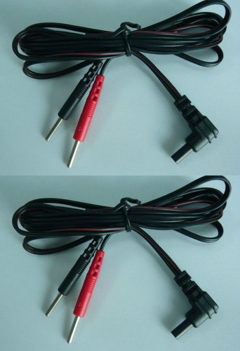 2 TENS Unit Lead Wires FITS COMPATIBLE w/ iReliev ET-7070 TENS DIGITAL ...