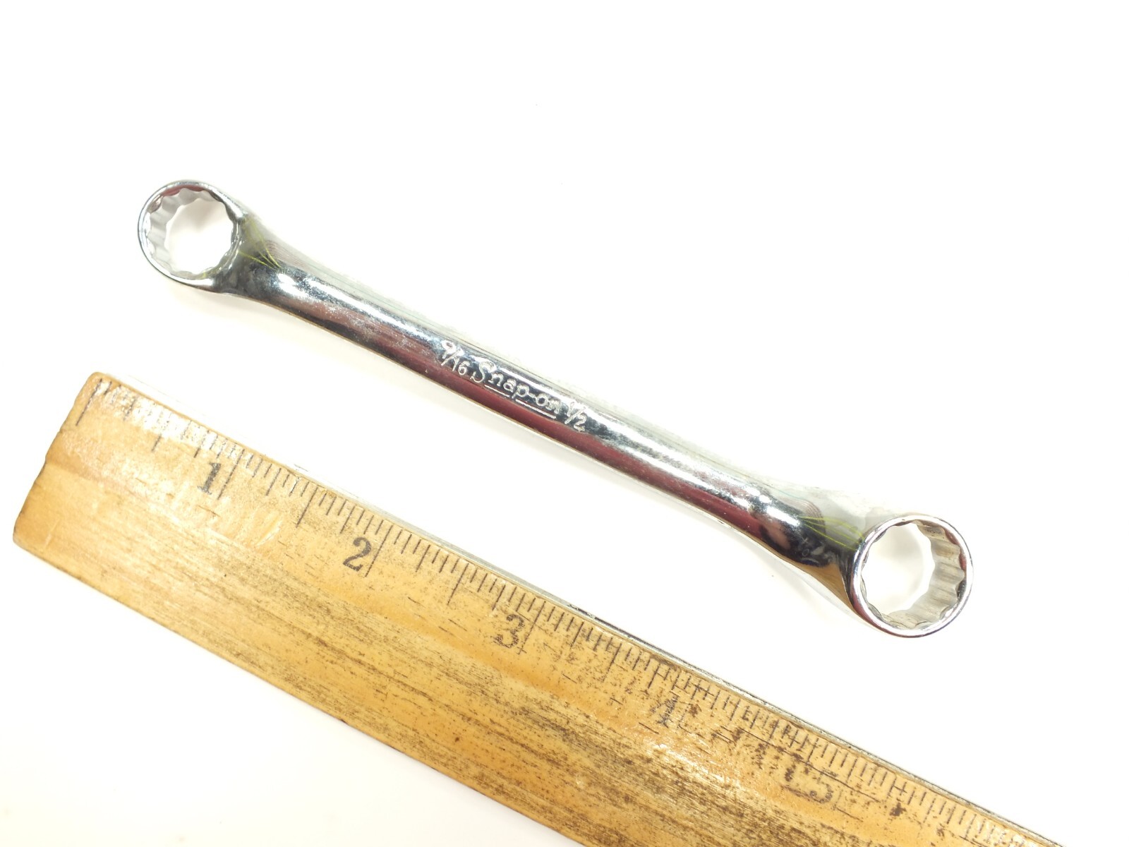 SNAP-ON 7/16" x 1/2" BOX END WRENCH 10º OFFSET SHORT STUBY LENGTH - USA ...