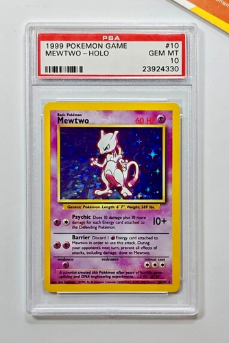 Pokemon PSA 10 Mewtwo 4th Print 1999 - 2000 English Base Set #10 - GEM ...