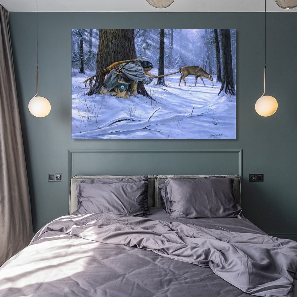 Native American Hunting Canvas Art Wall Painting Poster Print Decor | eBay