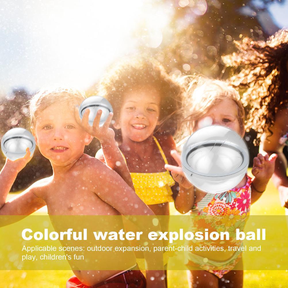 Reusable Water Fight Splash Ball Toys for Party Beach Backyard (White ...