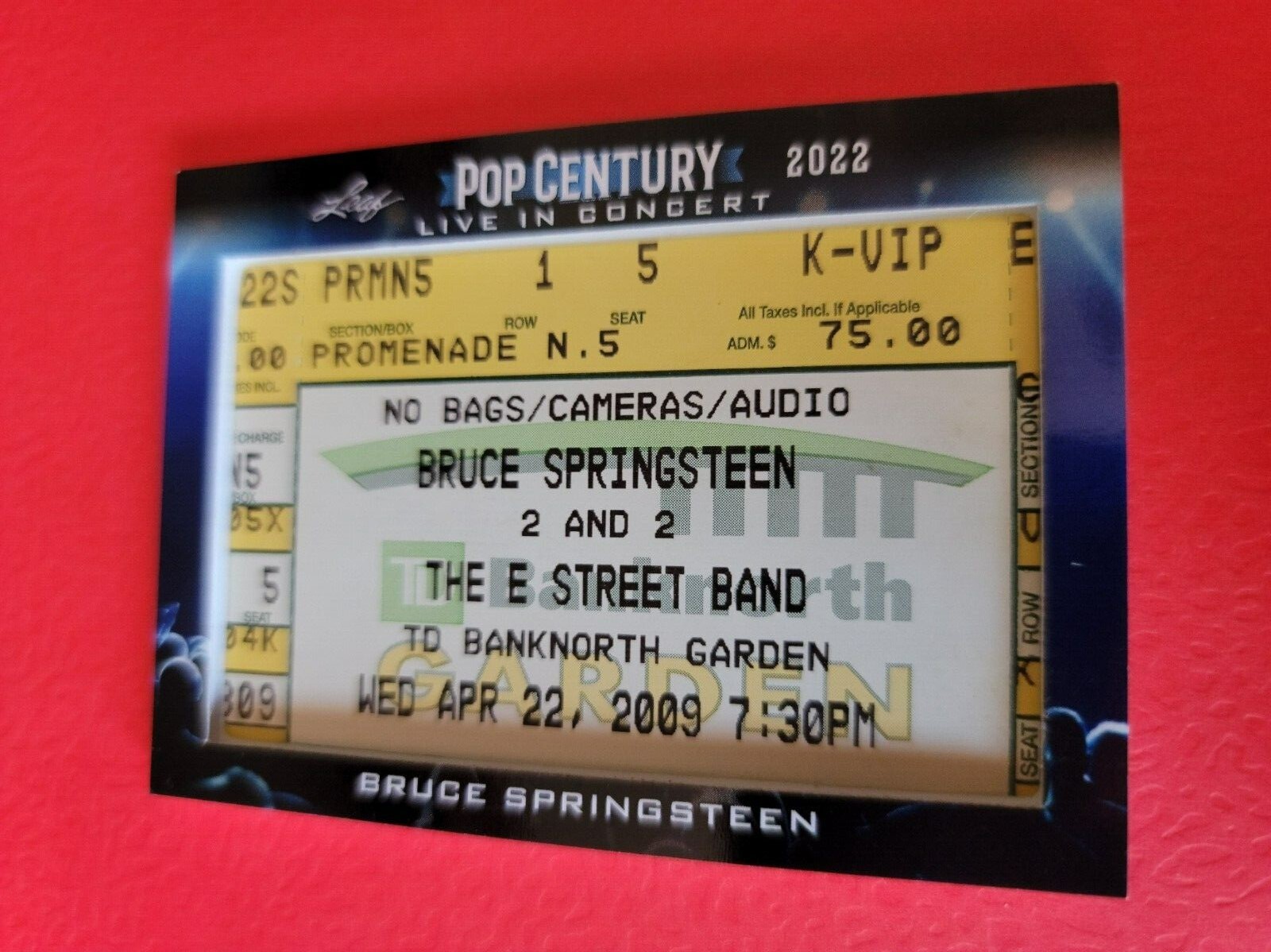 BRUCE SPRINGSTEEN & BAND LIVE IN CONCERT CERTIFIED TICKET CARD 2022 POP ...