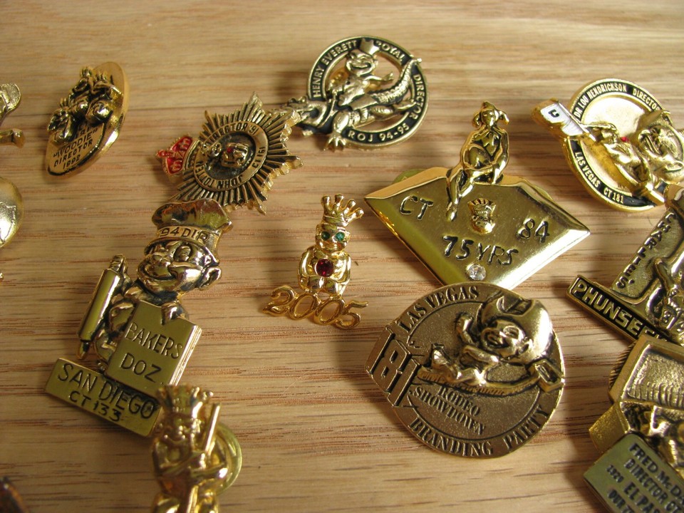 Vintage lot 31 LAPEL TIE Tack Pins ROYAL ORDER OF JESTERS Shriner ...