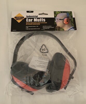 NEW Western Safety Unisex Adult Noise Reducing Industrial Ear Muffs Red ...