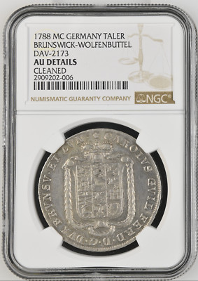 1788 Germany Brunswick Wolfenbuttel State Thaler Taler Crown Silver ...