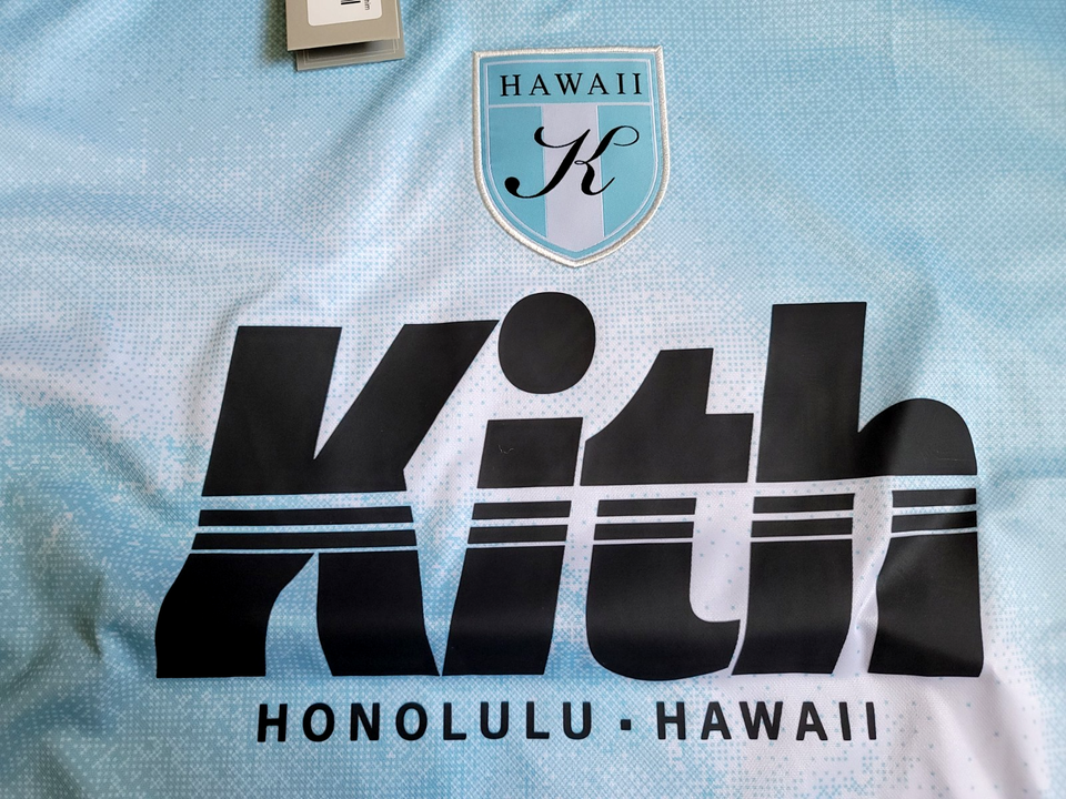 NWT KITH Hawaii Honolulu Exclusive Edison Soccer Jersey Wave Light Blue ...