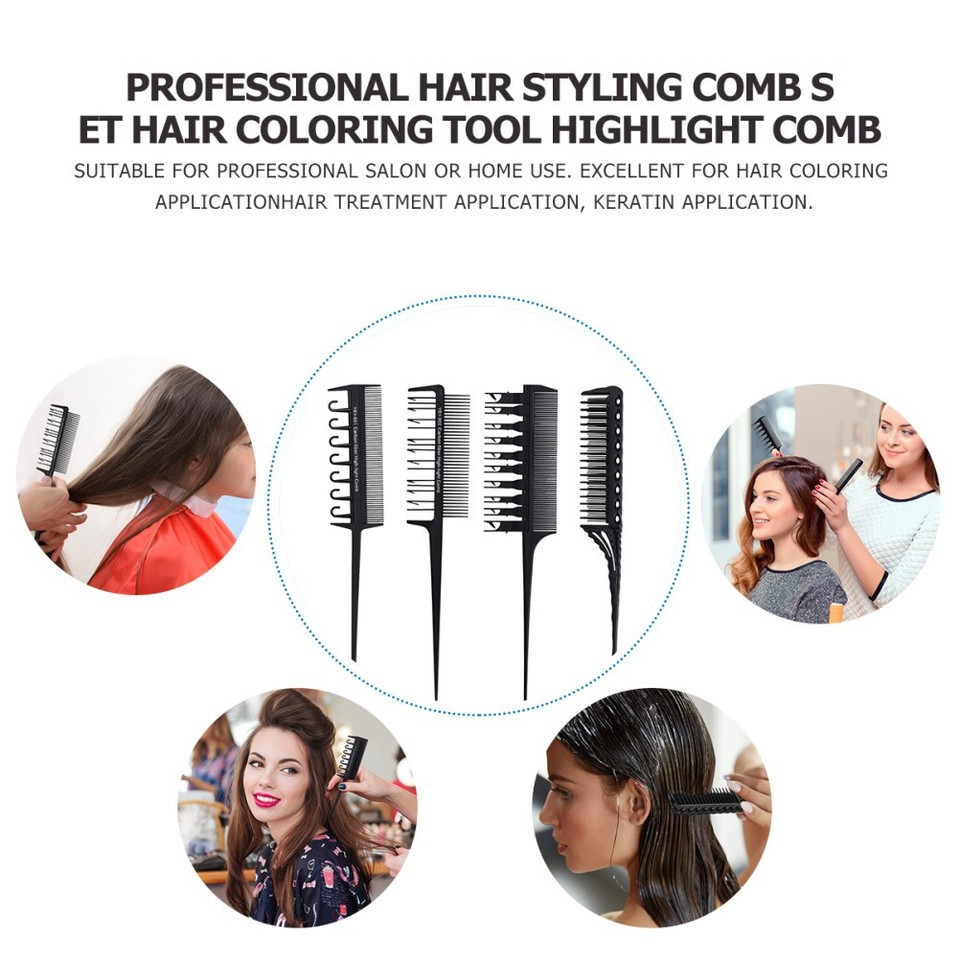 4 Pcs Styling Comb Set Hair Coloring Sets Combs for Highlighting | eBay ...