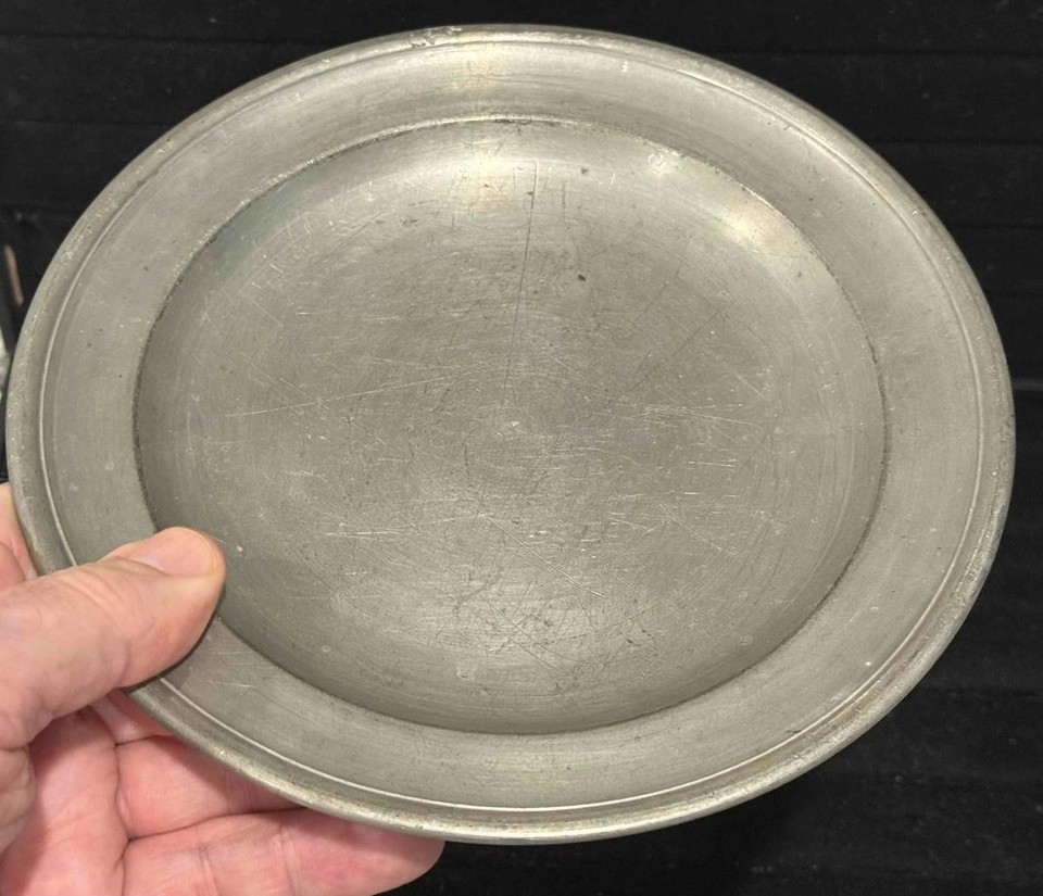 Antique Pewter Plate, 7 1/2" Dia., American or English, c. 19th Century ...