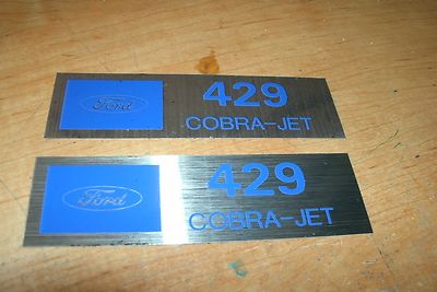 FORD 429 COBRA JET 429CJ VALVE COVER DECALS NEW PAIR MUSTANG TORINO ...
