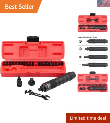 K504 Heavy Duty Impact Driver with 25-Piece Bit Set and Case for Easy ...