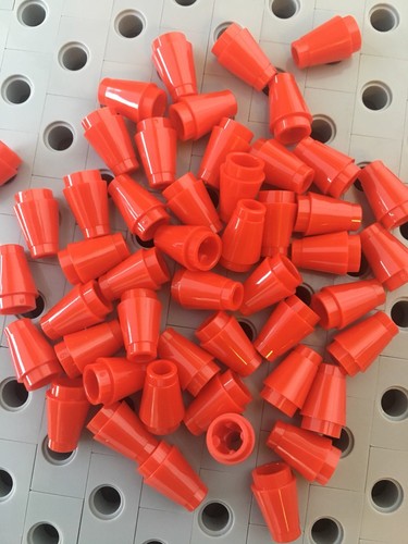 LEGO 1x1 Red Round Nose Cones Bricks Small New Lot Of 50 | eBay