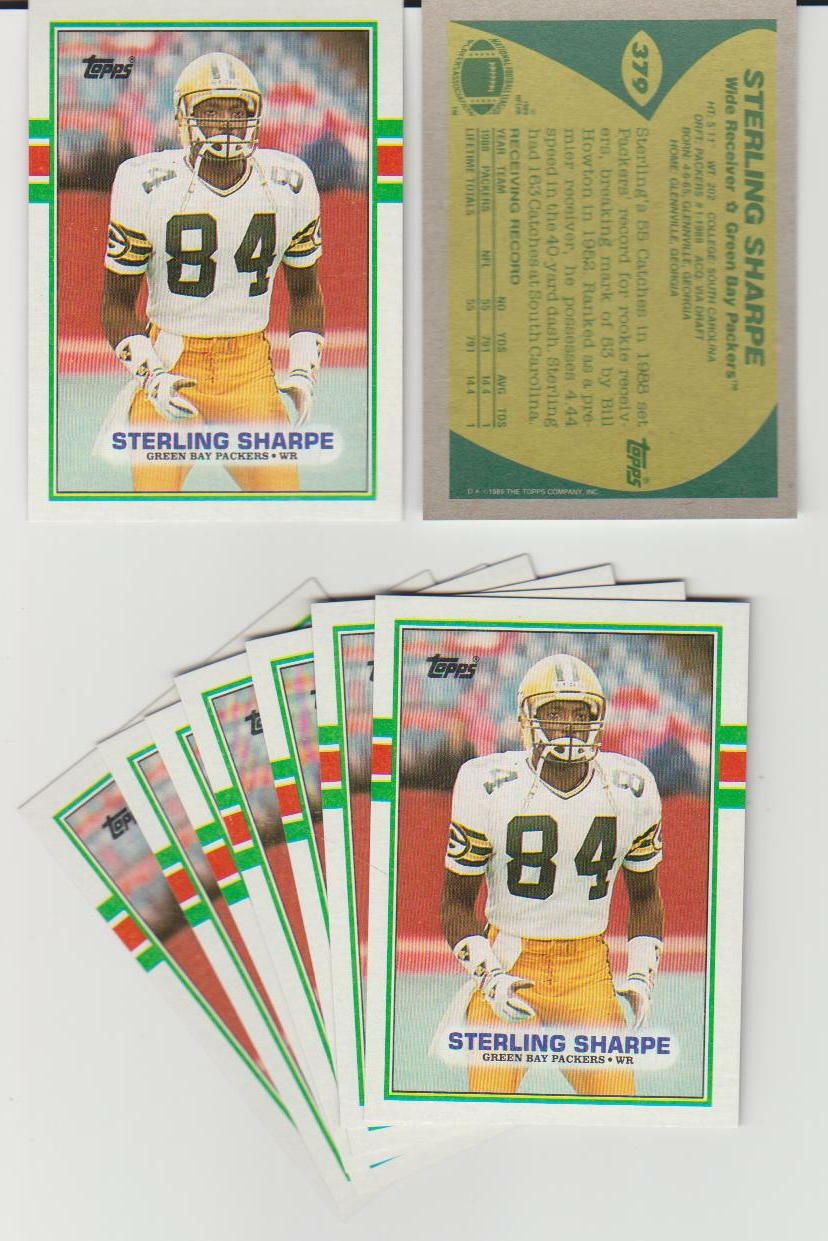 Sterling Sharpe RC rookie card, 1989 Topps #379, Green Bay Packers | eBay