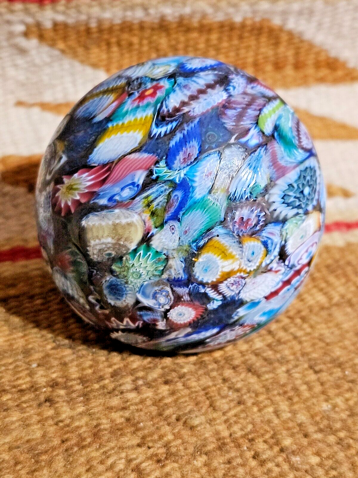 BEAUTIFUL ca1960s 3" MATTE FINISH MILLEFIORI MURANO COLORFUL ...