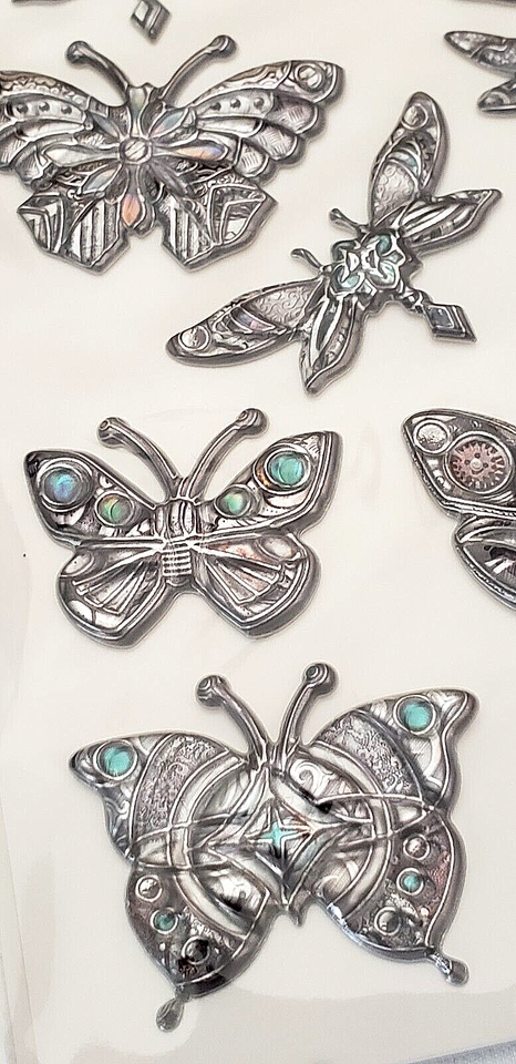 CRAFTER'S SQUARE Paper Crafts PUFFY METALLIC BUTTERFLY Stickers - 10 ...