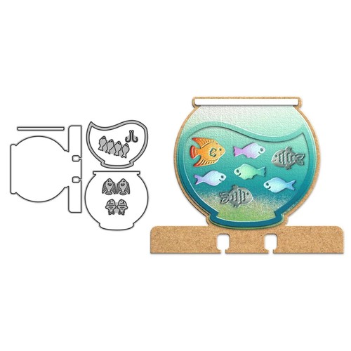 Fishbowl Fish Memorydex Metal Cutting Dies Scrapbooking Card Making ...