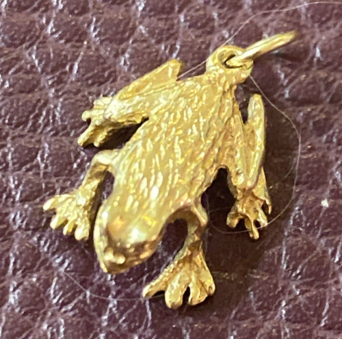RARE and CUTE!! Coqui Frog Toad Puerto Rico 14K Yellow Gold Charm ...