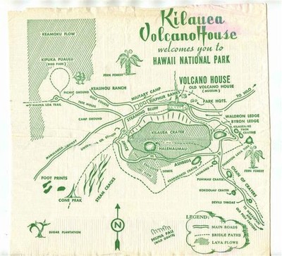 Kilauea Volcano House Napkin Hawaii National Park Hilo | eBay